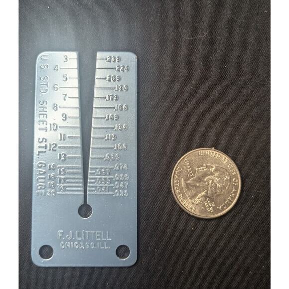 F J Littell | Other | Vintage Fj Littell Steel Gauge Us Standard Sheet ...
